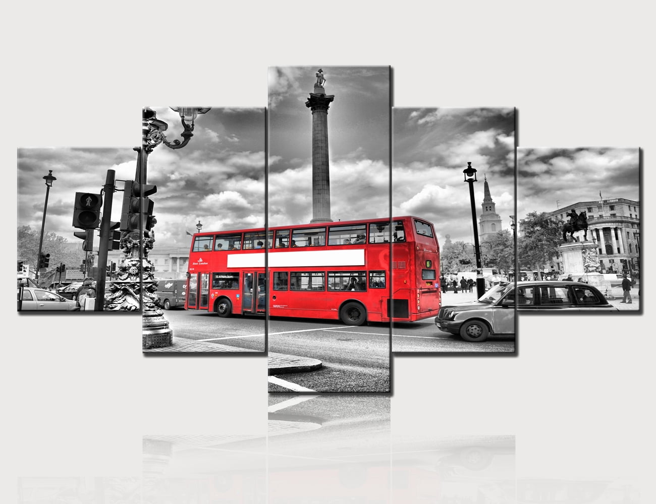 TISHIRON 5PCS Framed Canvas Wall Art Set,60"x32" Trafalgar Square ...