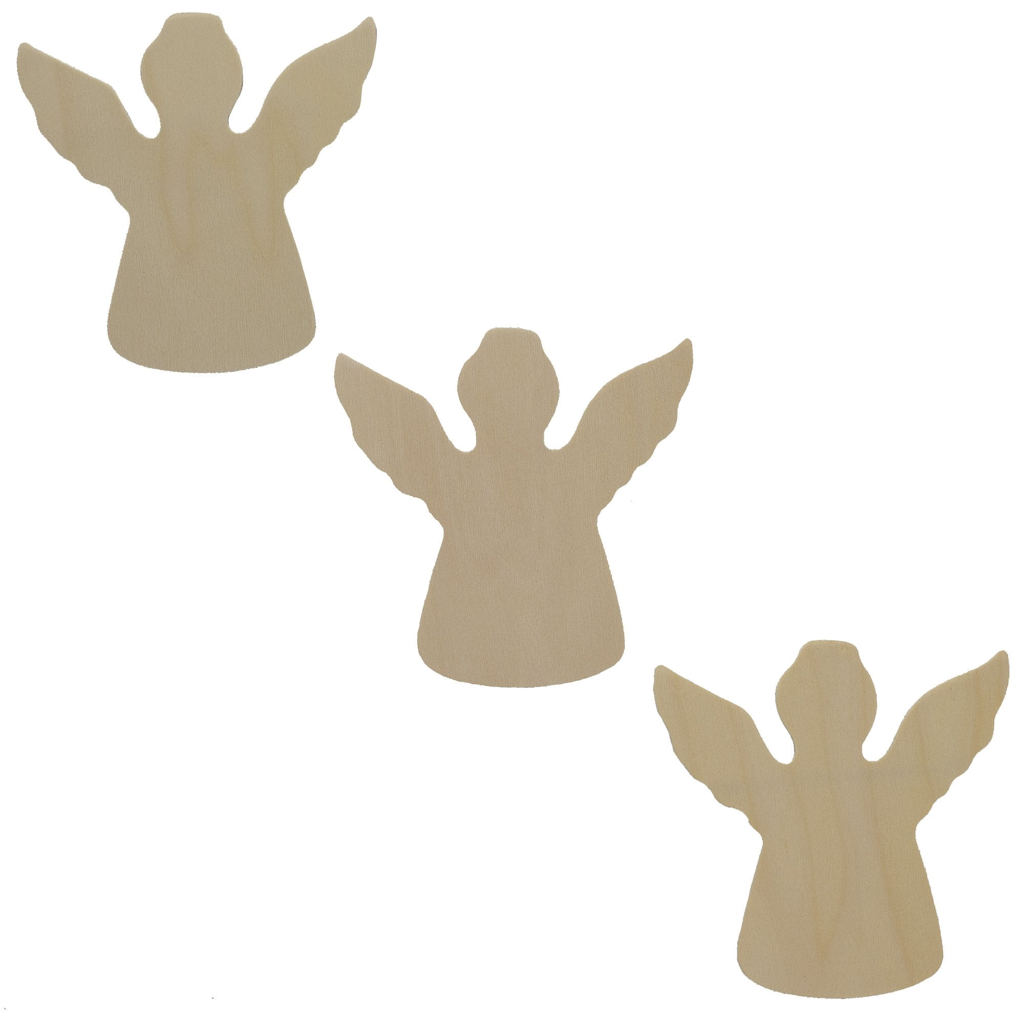 3 Unfinished Wooden Angel Shapes Cutouts DIY Crafts 3.8 Inches ...