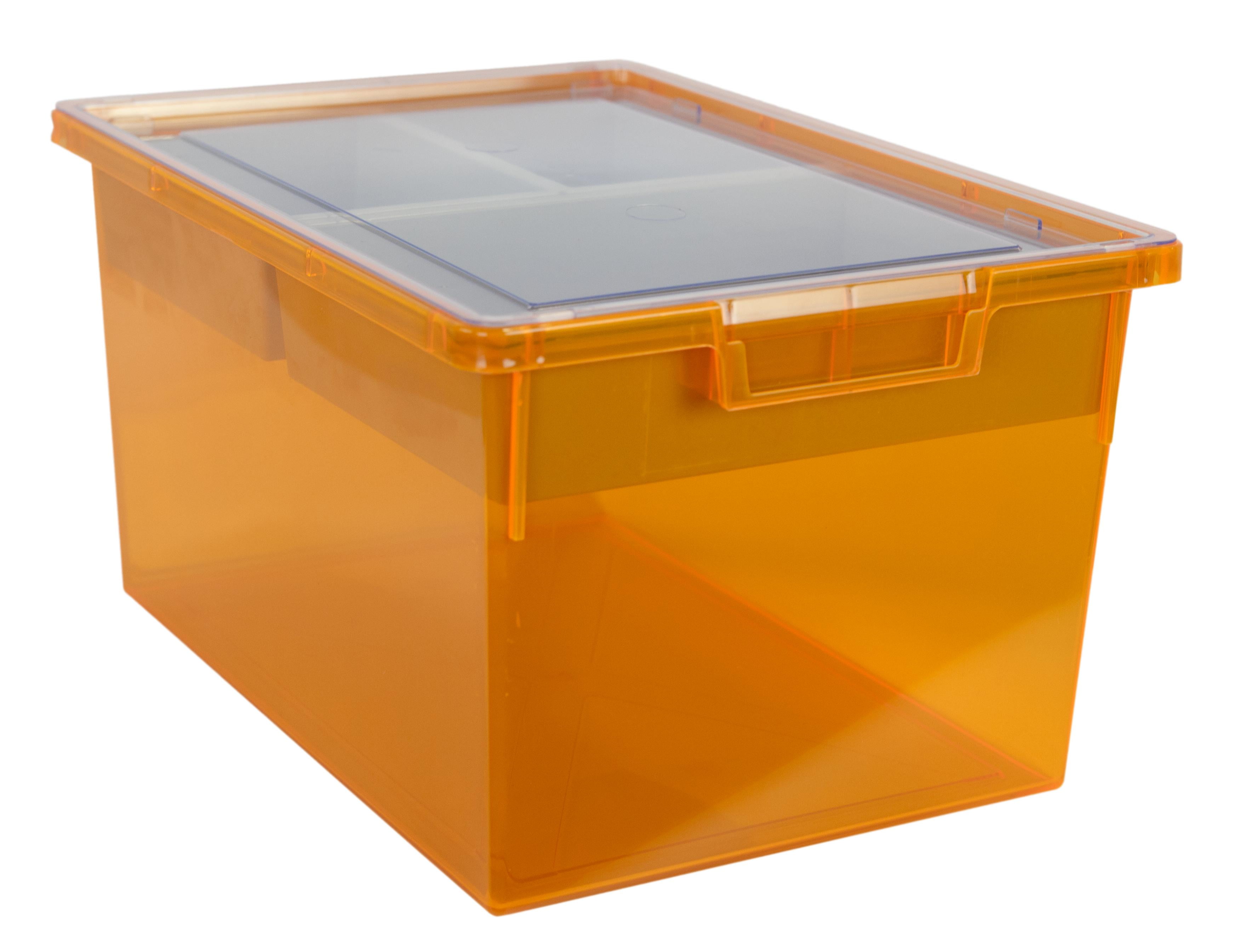 Bin/ Tote/ Tray Divider Kit - Triple Depth 9" Bin in Neon Orange - 3 ...