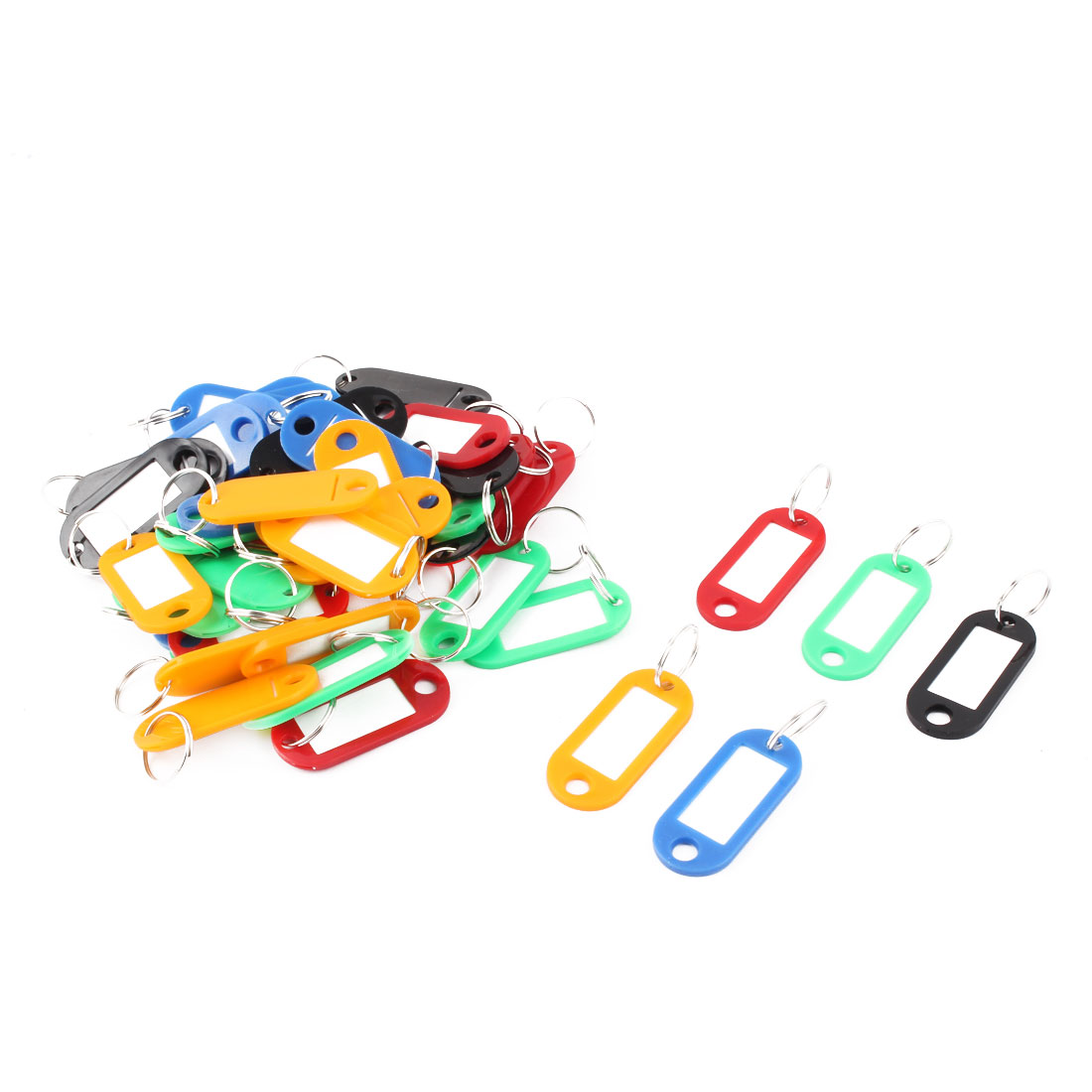 50 Pcs 5-color Tone Plastic Key Tags ID Labels w Split Keychain