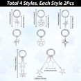 8Pcs 4 Styles Star Brass Alloy Shoe Charms with Alloy Spring Gate Rings ...