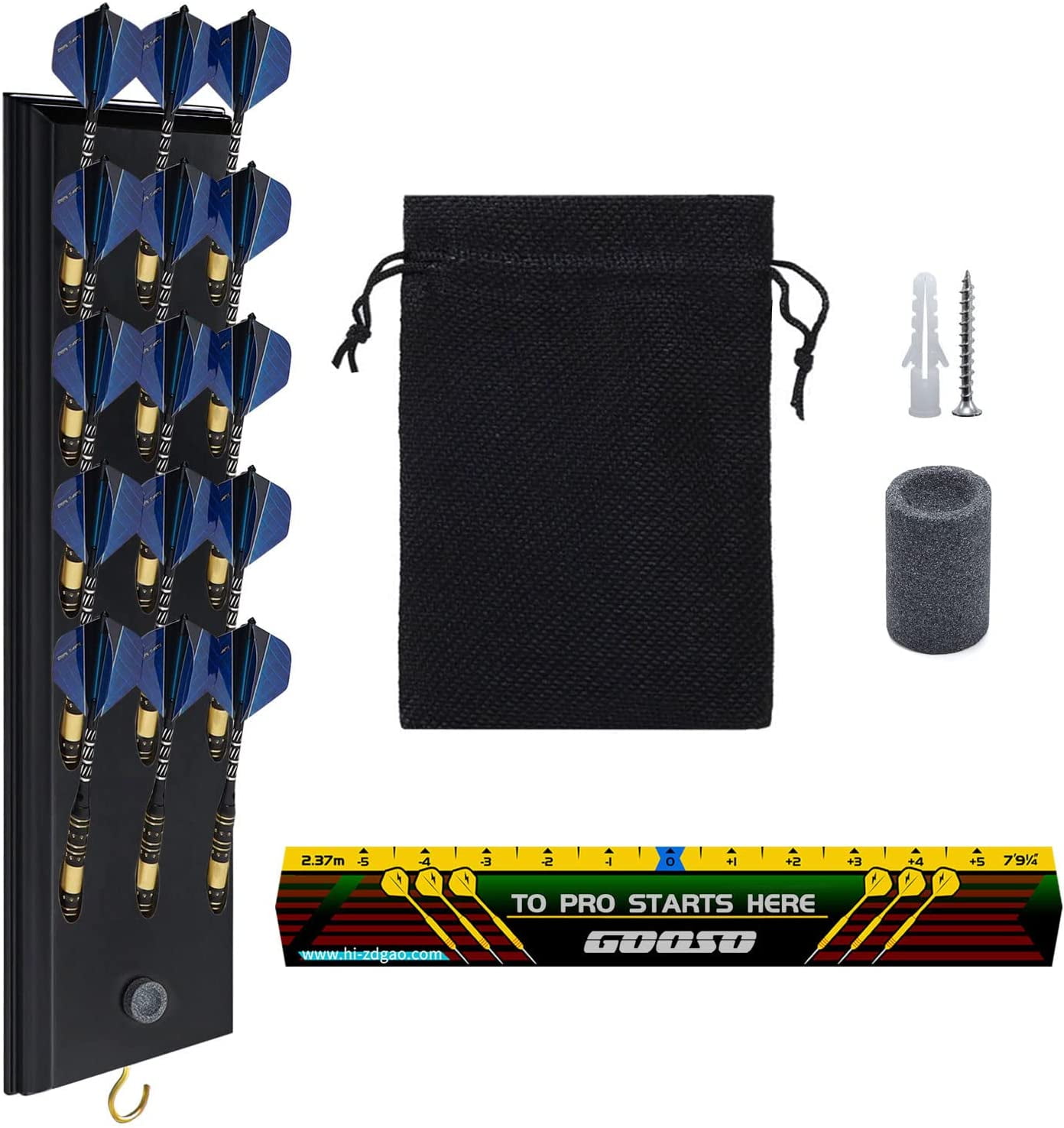 Wall Mounted Darts Holder Displaying 15pcs Darts Come with Darts Throw ...