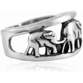 Men's Stainless Steel Vintage Cute Cut Out Animal Tribal Elephant Head ...