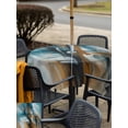 Abstract Paint Art Square Outdoor Tablecloth with Umbrella Hole Blue ...
