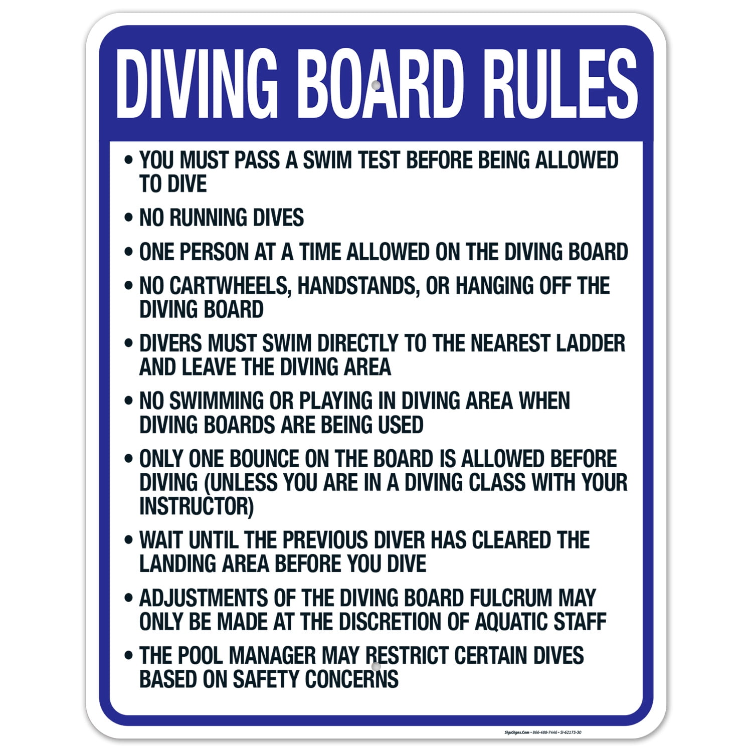 Washington Diving Board Rules Sign, Complies With State Of Washington ...