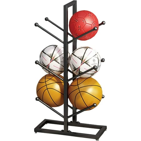 Double Sided Metal Ball Holder Basketball Organizer, 3 Layer Sports ...