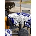 Abstract Art Navy Leaves Square Outdoor Tablecloth with Umbrella Hole ...