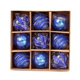 9pcs Red White Blue Transparent Glitter Filled Hanging Bauble Set ...