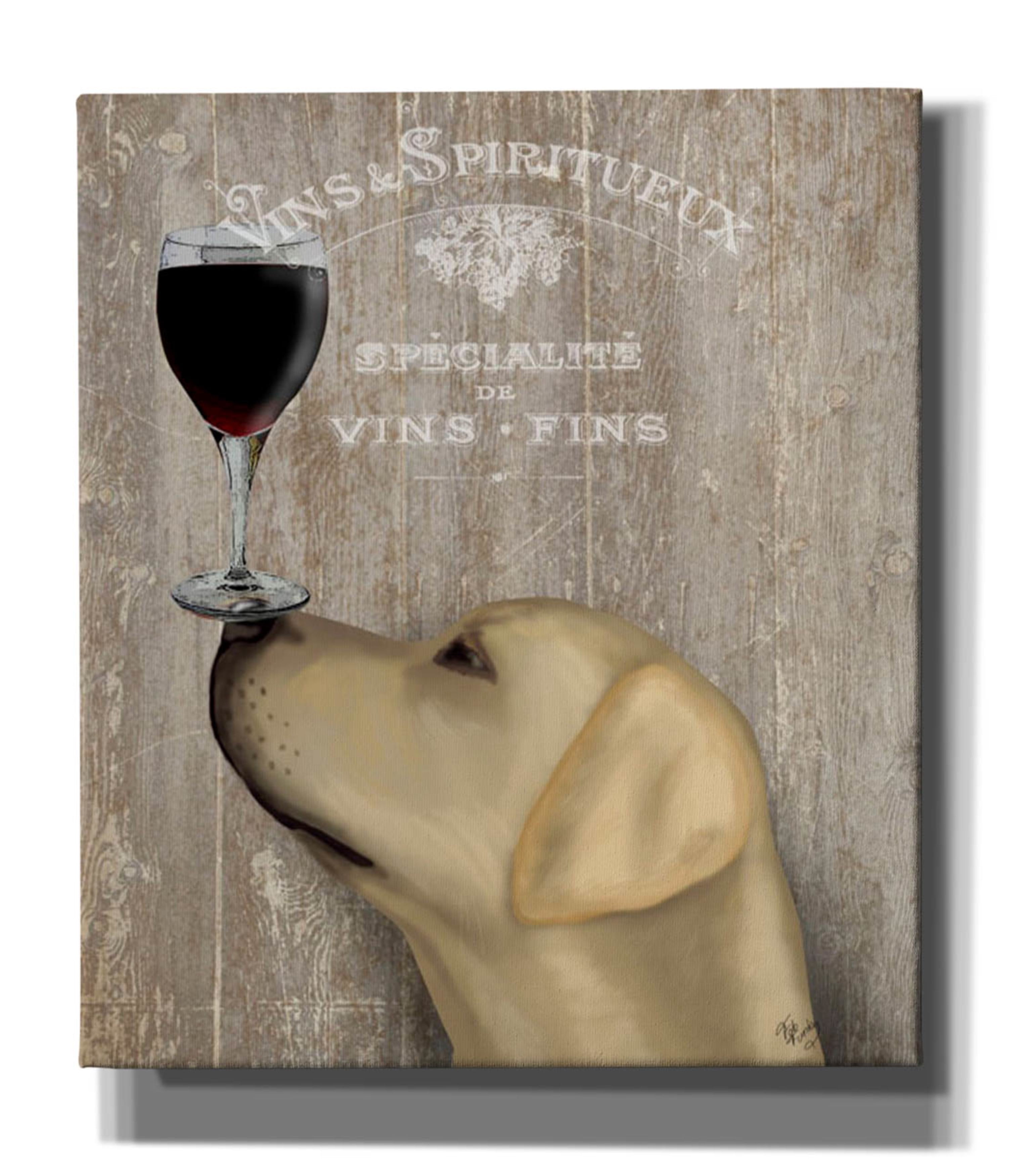 Epic Graffiti 'Dog Au Vin Yellow Labrador' by Fab Funky, Canvas Wall ...