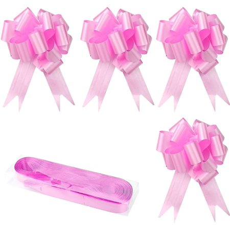 30 Pieces Automatic Bows Red Ribbon Bows Wide Ribbon Pull-out Knots ...