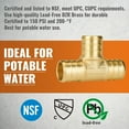 5-Pack 3/4" Pex Tee, No Lead Brass 3/4" Inch Pex T Fittings - Walmart.com