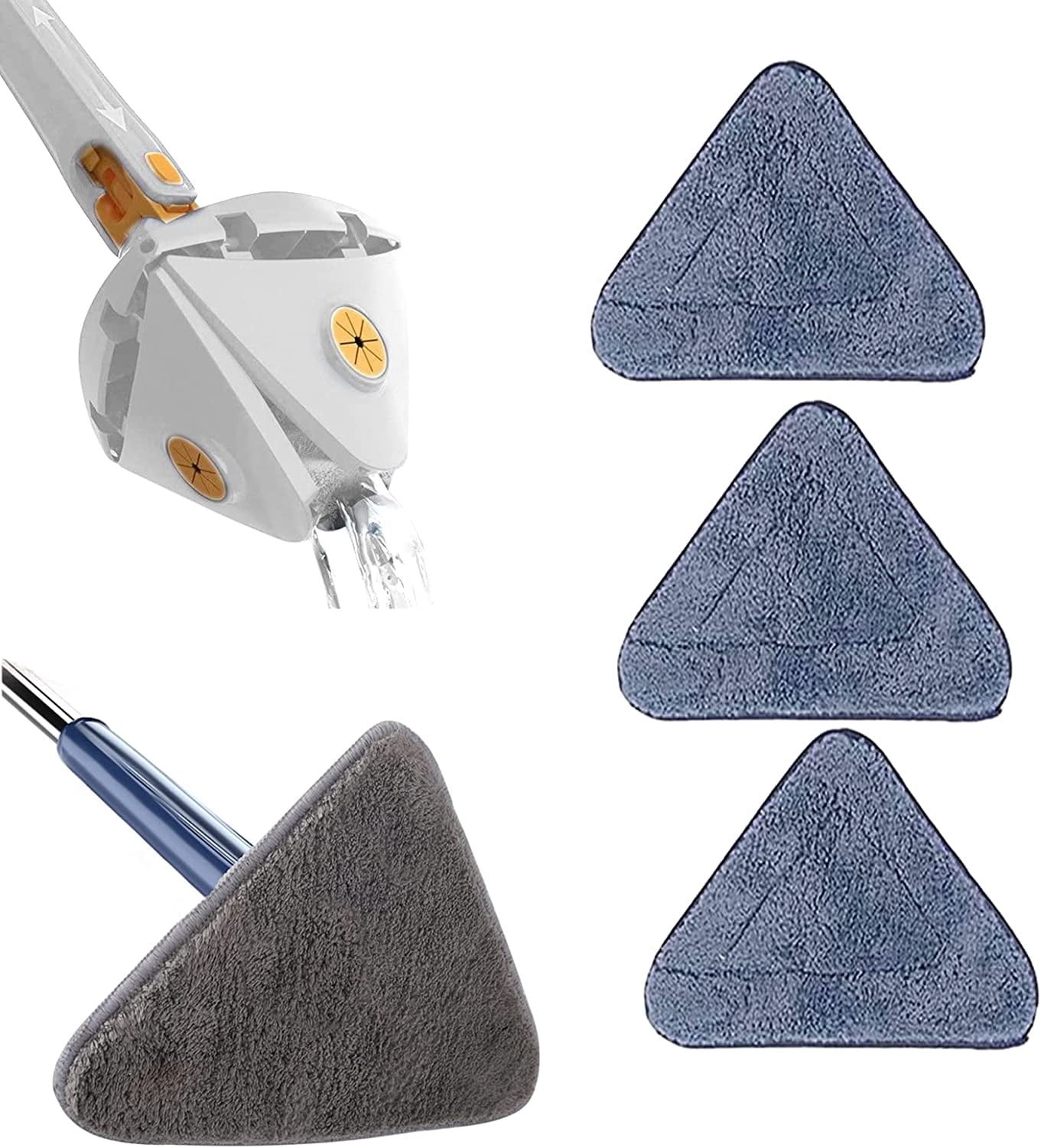 360° Rotatable Adjustable Cleaning Mop, Long Handle Triangular Mop ...
