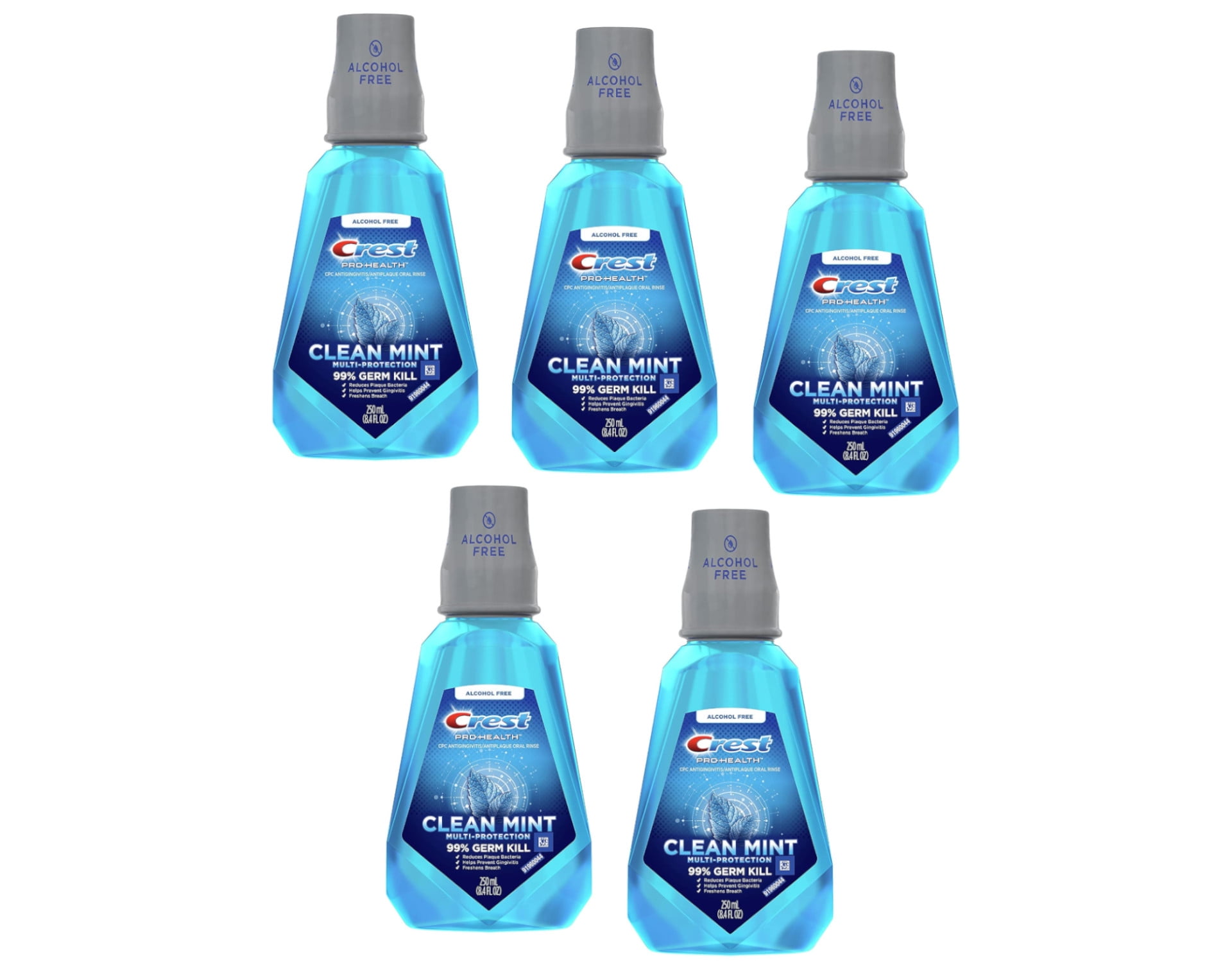 5 Pack - Crest Pro-Health Oral Rinse Refreshing Clean Mint 250 mL Each ...