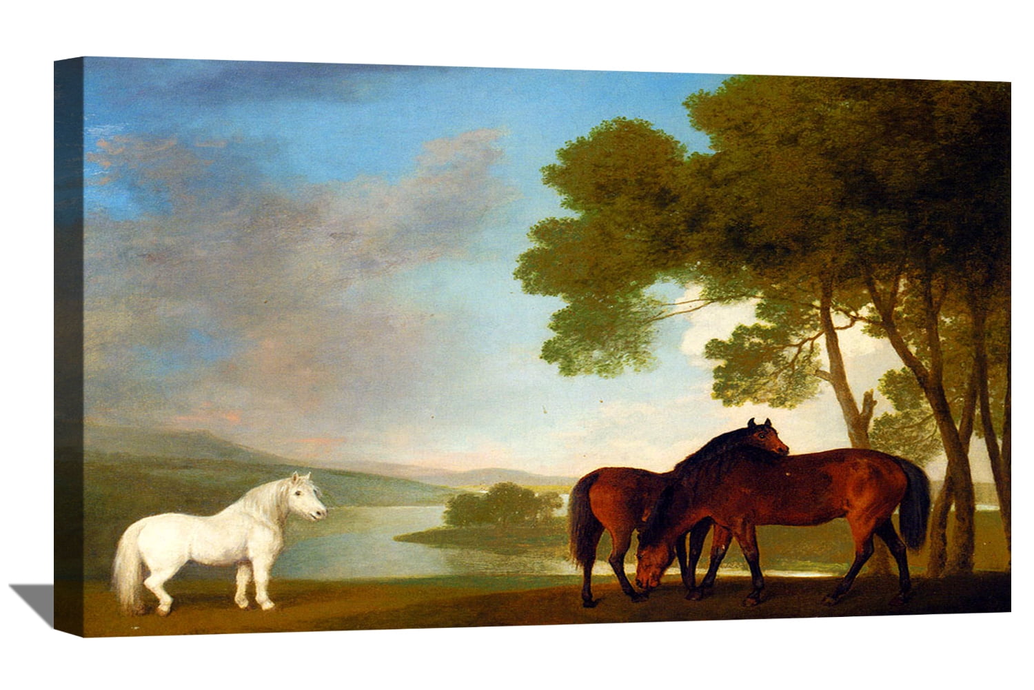 George Stubbs Paintings Sporting Art Print Two Bay Mares And A Gray ...
