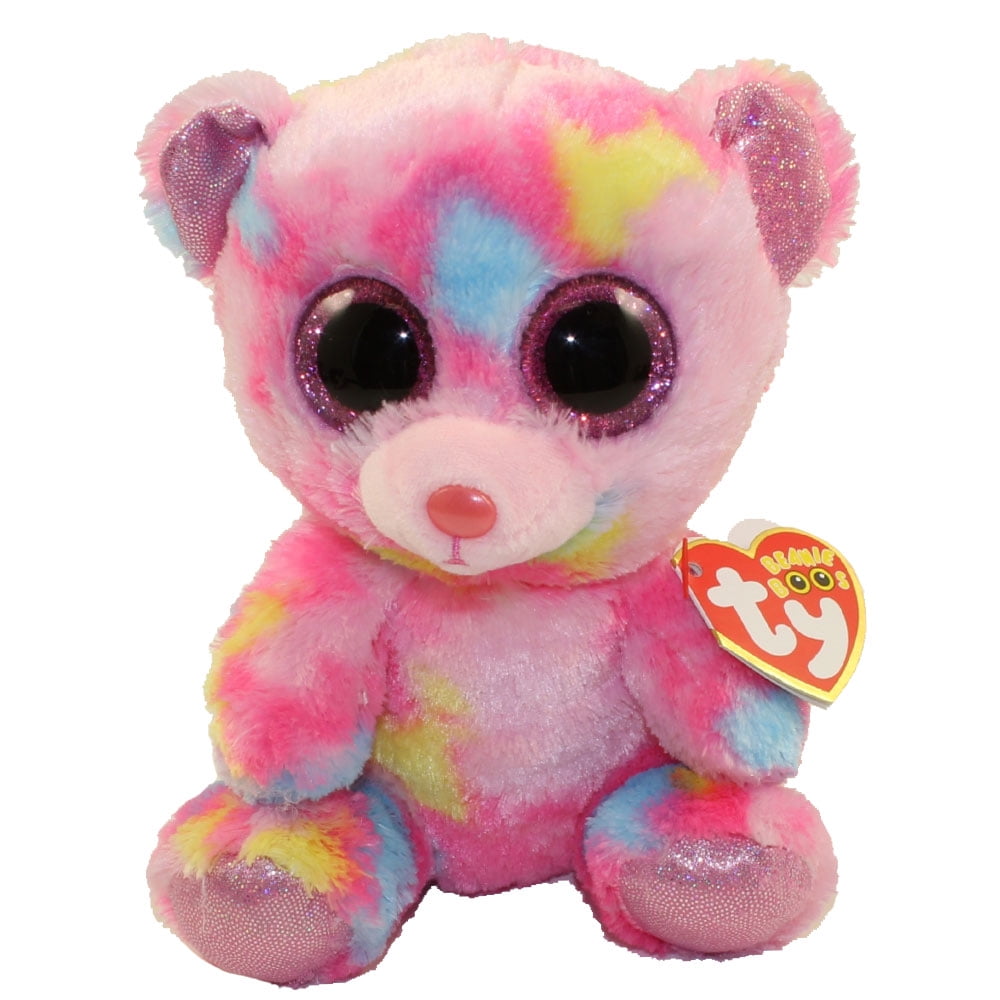 TY Beanie Boos - FRANKY The Tie Dye Multi Colored Pink Bear (Glitter ...