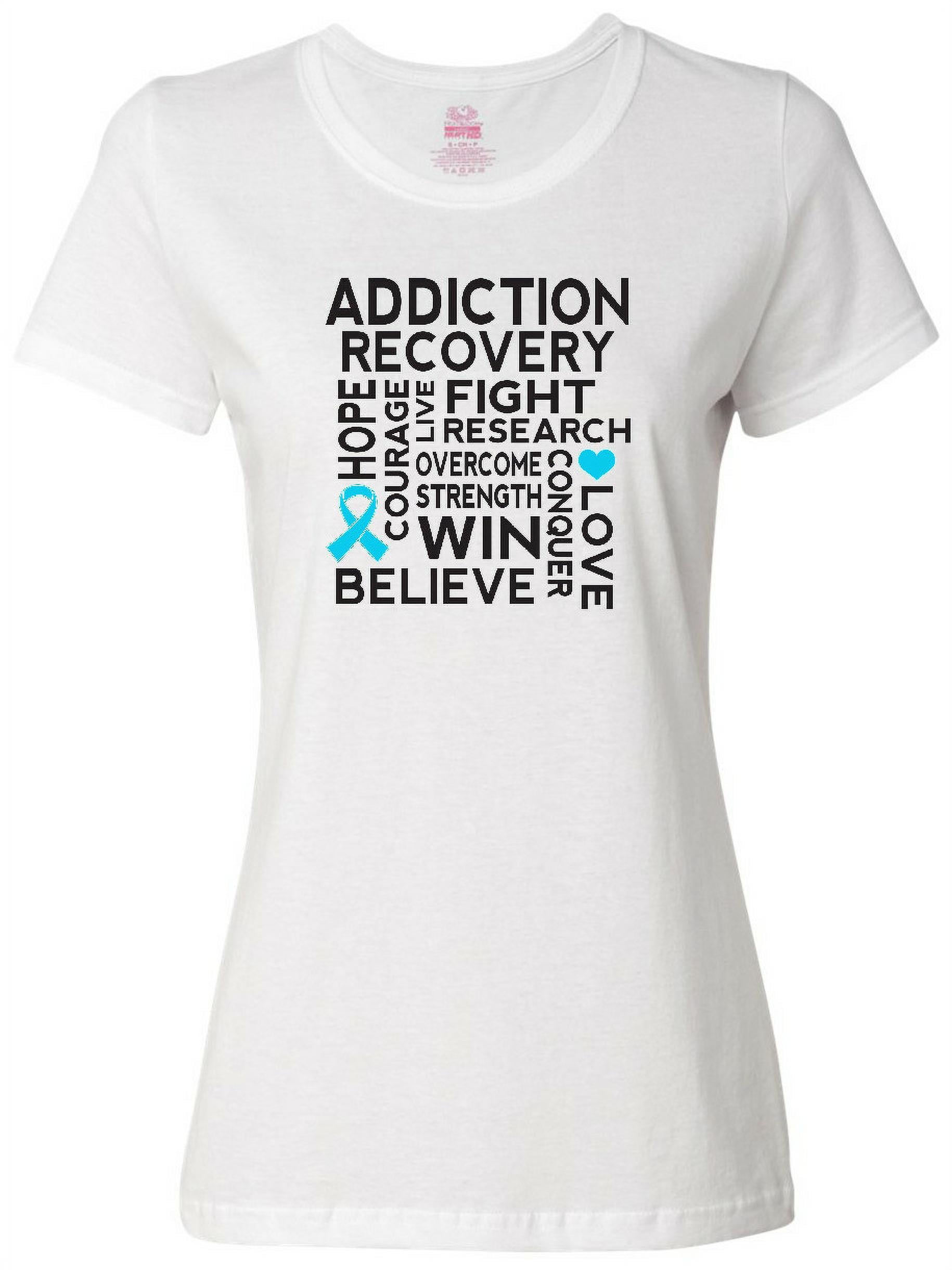 Inktastic Addiction Recovery Awareness Ribbon Women's T-Shirt - Walmart.com