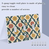 Flowers in Square Light Switch Plate Covers 2 Gang Wall Plate Plastics ...