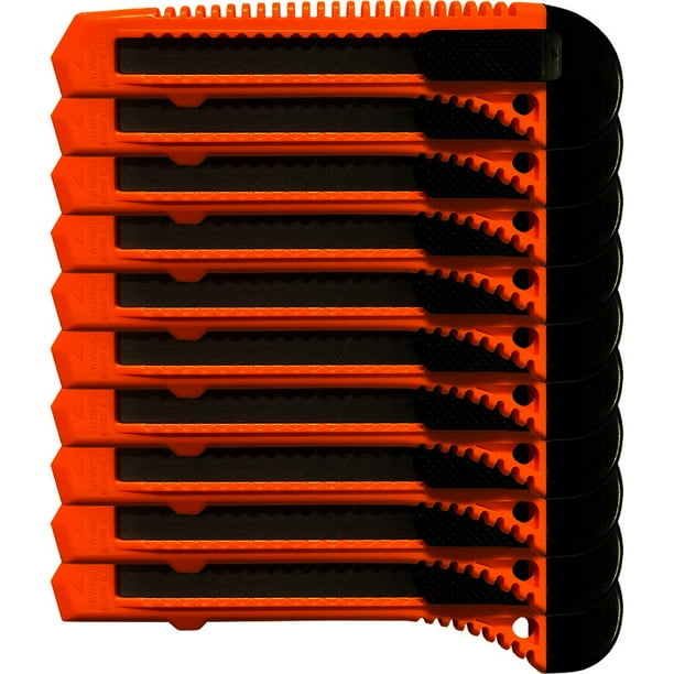 10x Bulk Utility Knife Box Cutters Snap Off Blade Neon Orange - Walmart.com