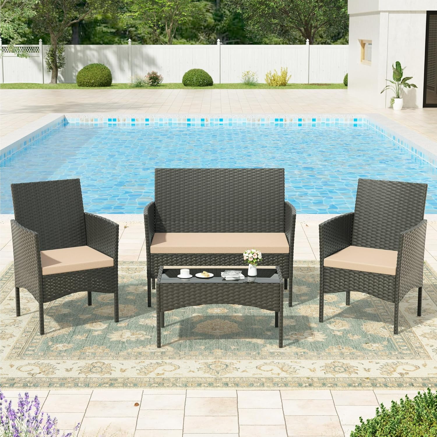 Click here for Kullavik 4 Pieces Outdoor Patio Furniture Set pe W... prices