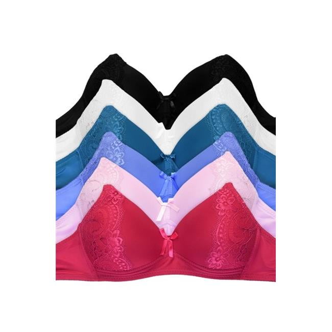 Mamia - Mamia BR4165N2 - 32B Womens Wire Free Lace Trim Bra - Assorted ...