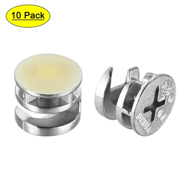 Uxcell 15mm x 12mm Furniture Cam Lock Fittings Zinc Alloy with Light ...