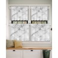 Gray Marble Gradient Crack Art Short Blackout Curtains 30 Inch Long ...