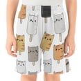 BZSMCE Adjustable Drawstring Casual Shorts With Cat Ice Cream Pattern ...