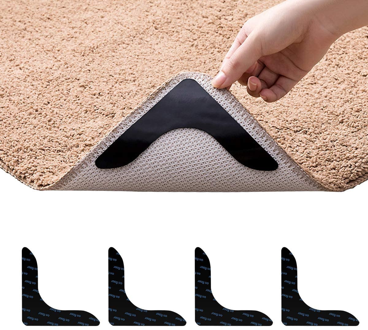 Rug Grippers,Never Curl Rug Grippers Non Slip Reusable Carpet Stickers ...