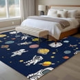 Cartoon Cute Astronauts Washable Area Rug 5x8 Lovely Blue Space ...