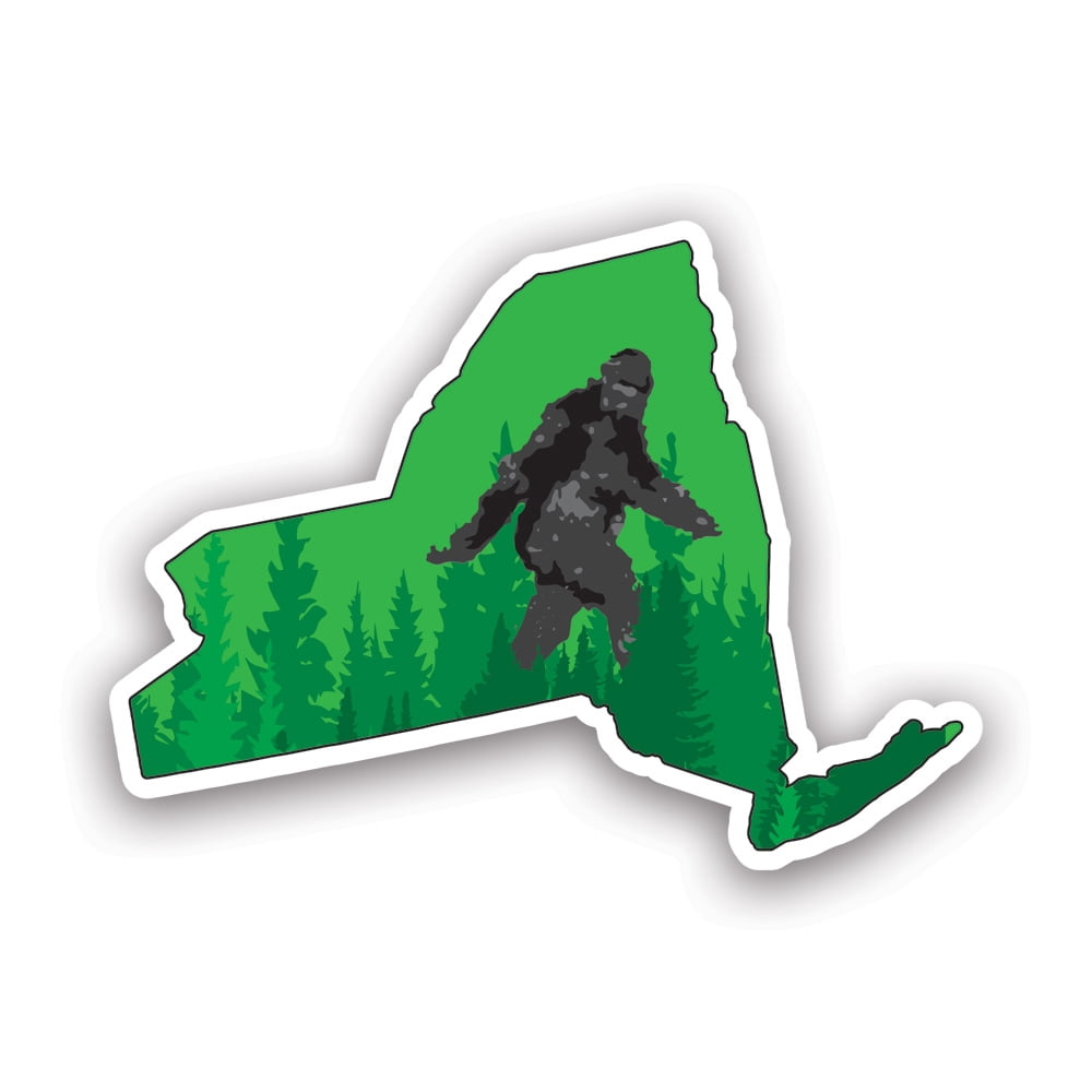 New York Bigfoot Flag Sticker Decal - Self Adhesive Vinyl ...