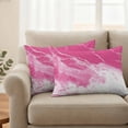 Abstract Pink White Ocean Wave Waterproof Throw Pillow Covers Set of 2 ...