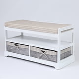 White Wood Storage Bench - Walmart.com