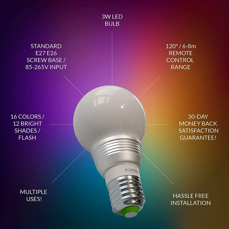 Rgb Color Changing Light Bulbs High Efficiency Bulb Wireless Remote