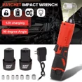 Cordless Electric Ratchet Wrench Set, 12V Power Ratchet Kit 3/8" with 2 ...