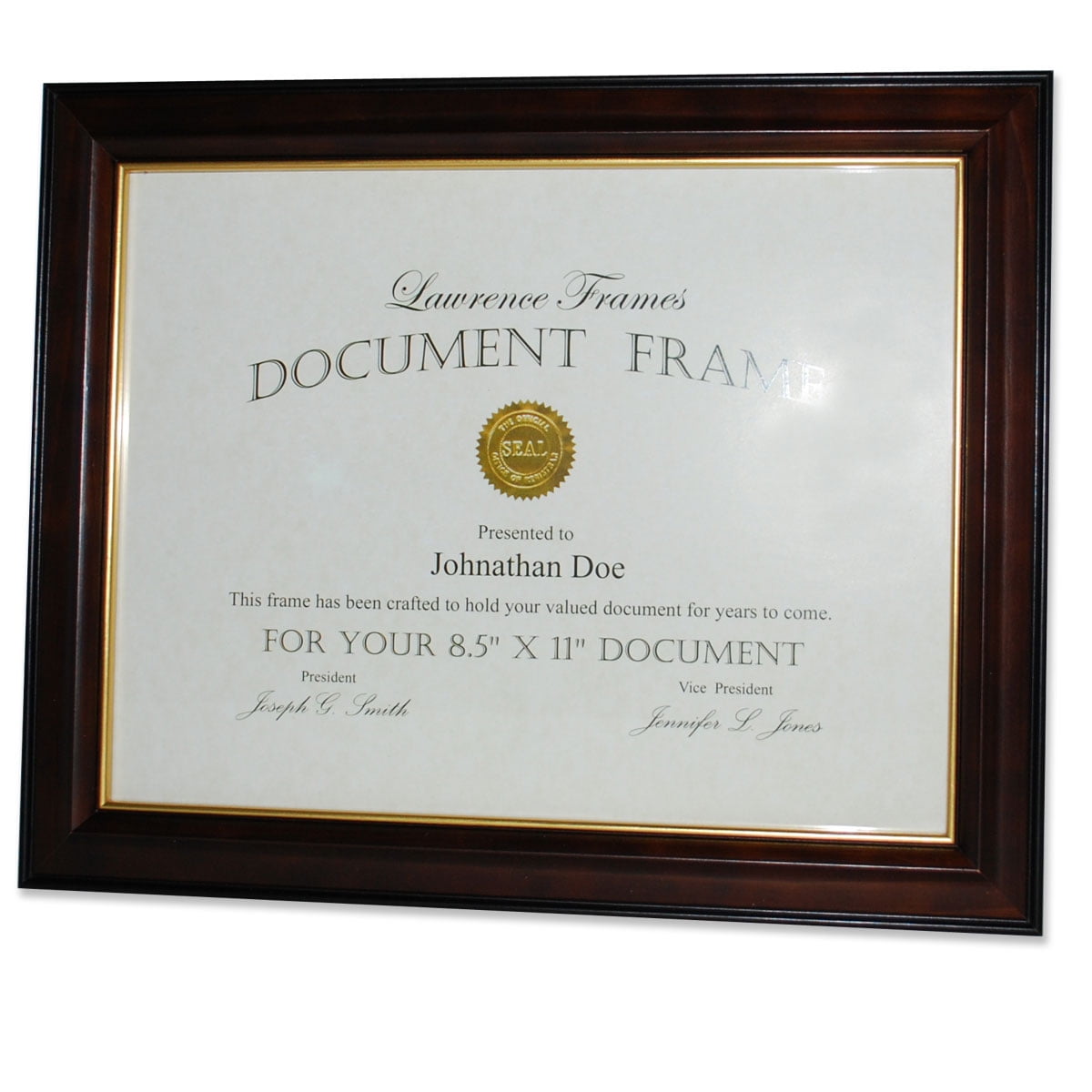 Walnut and Black Finish 8.5x11 Picture Frame - Gold Line - Walmart.com