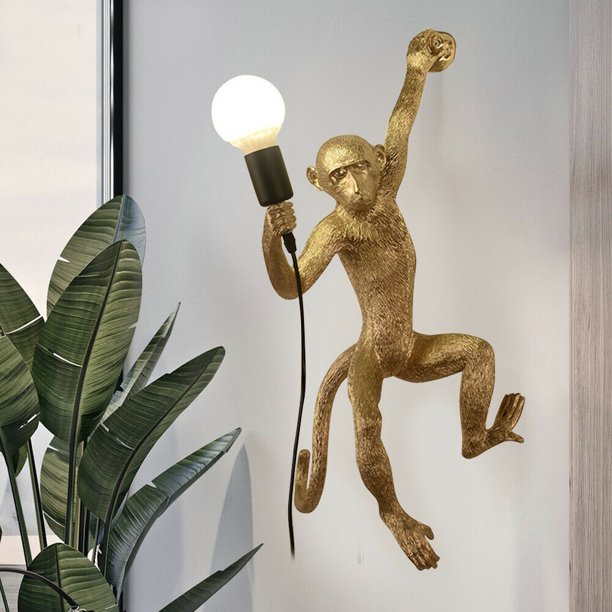 MONIPA Gold Monkey Wall Light Lamp Sconce Fixture Decor - Walmart.com