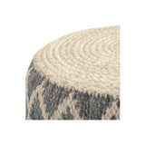 Edgeley Boho Round Pouf in Grey, Natural Woven Braided Jute - Walmart.com