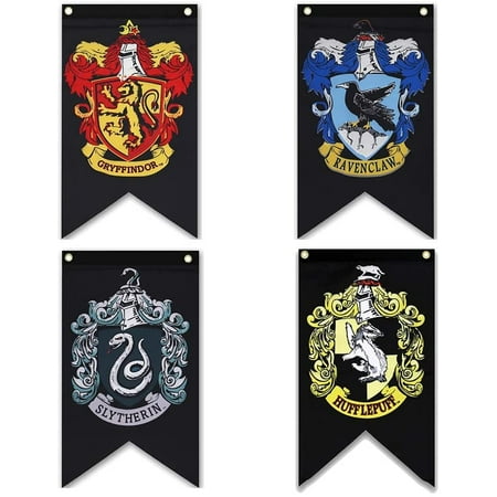 Harry Potter Complete Hogwarts House Wall Banners - Hogwarts House ...