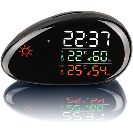 HEIBIN Radio Controlled Weather Station with Outdoor and Indoor Sensor ...