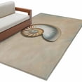 Conch Washable Area Rugs 2.7'x5', Vintage Yellow Conch Gradient Brown ...