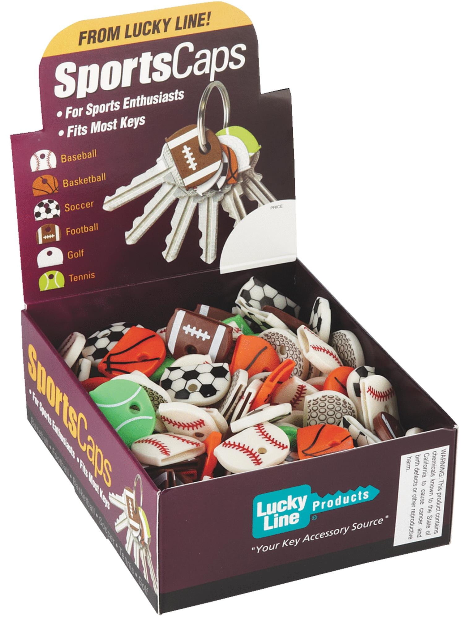 Lucky Line Vinyl Specialty Key Identifier Cap, Sports (200-Pack) 16100 ...