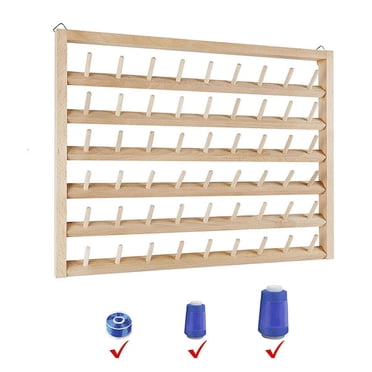 54-Spool Sewing Thread Rack, Wall-Mounted Sewing Thread Holder with ...