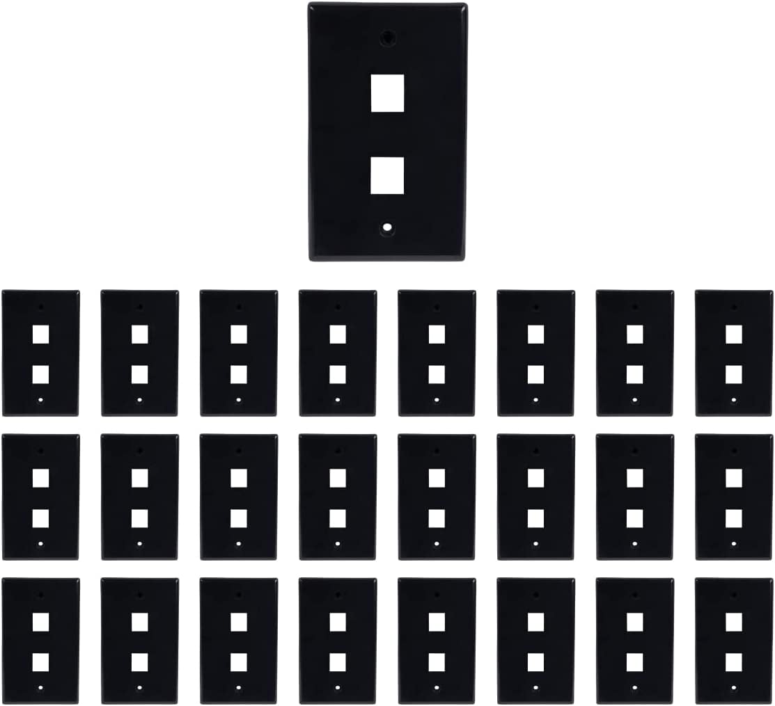 Buyer's Point Blank 2 Port Keystone Wall Plate (Black) (25 Pack ...