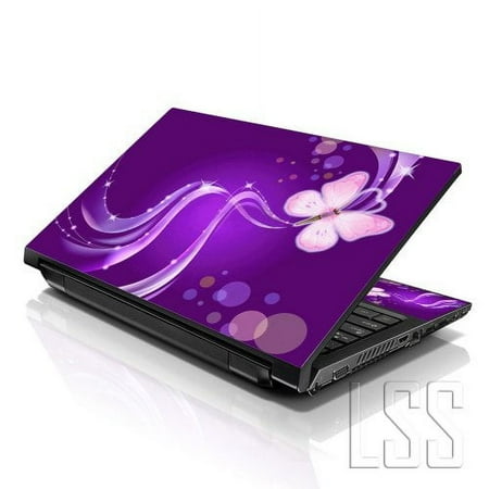 LSS Laptop 15 15.6 Skin Cover with Colorful Purple Butterfly Pattern ...