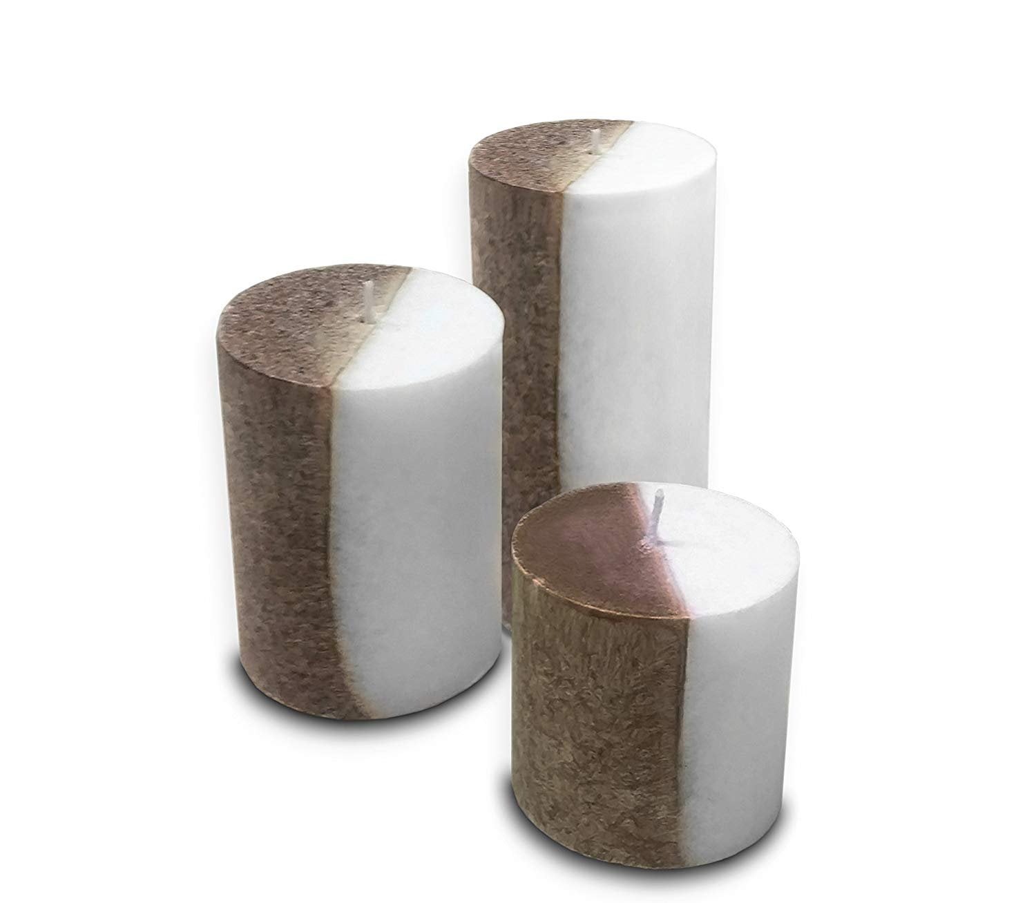 Decor Hut Scented Two Tone Pillar Candle Set of 3 Includes 3 Inch, 4 ...