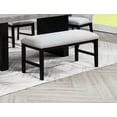 1pc Light Gray Upholstered Bench Soft Neutral Tone Dark Finish Legs ...
