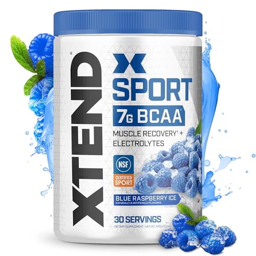 XTEND Sport BCAA Powder Blue Raspberry Ice - Electrolyte Powder for ...