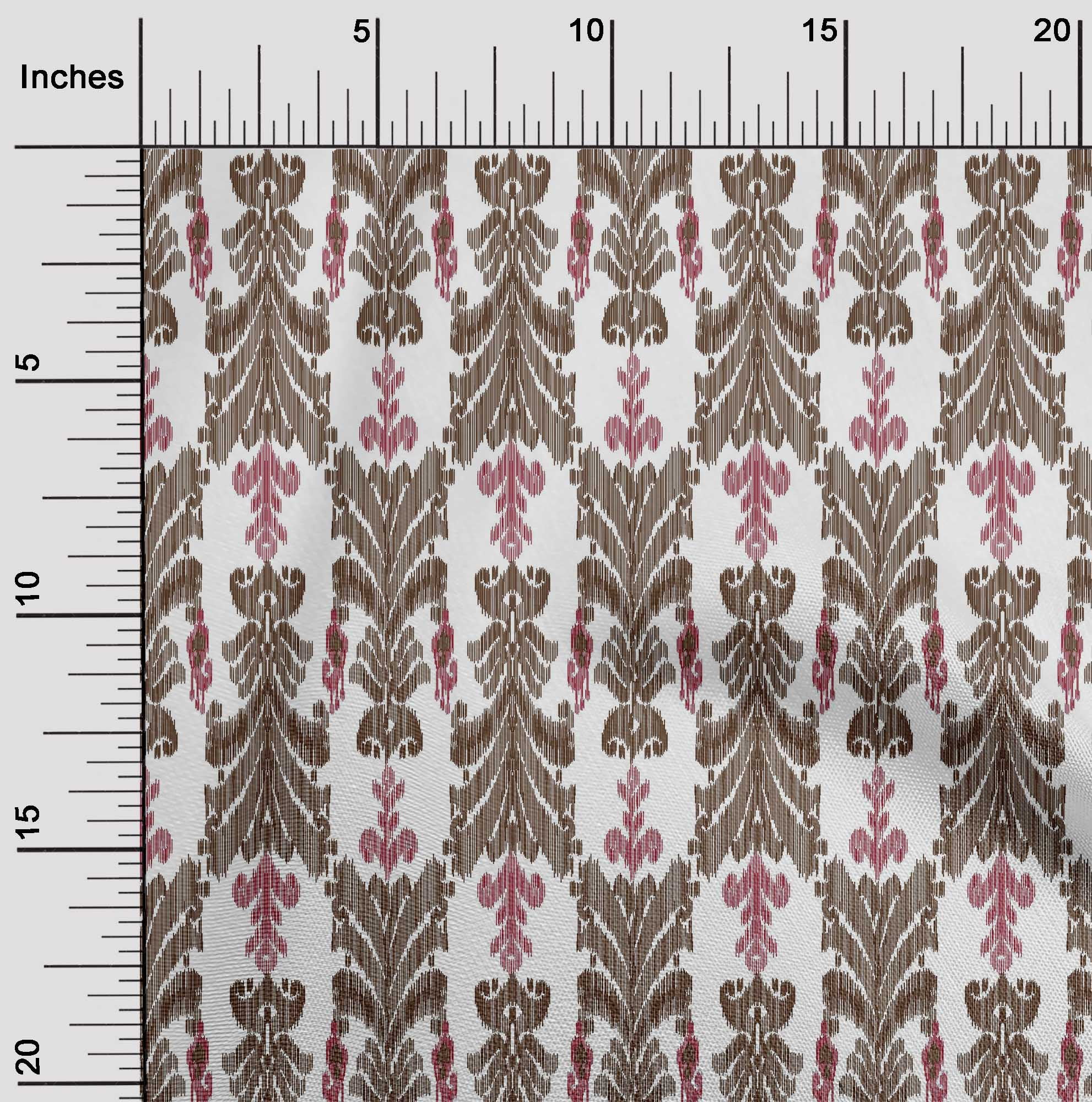 oneOone Silk Tabby Fabric Swirl & Paisley Ikat Print Fabric By The Yard ...