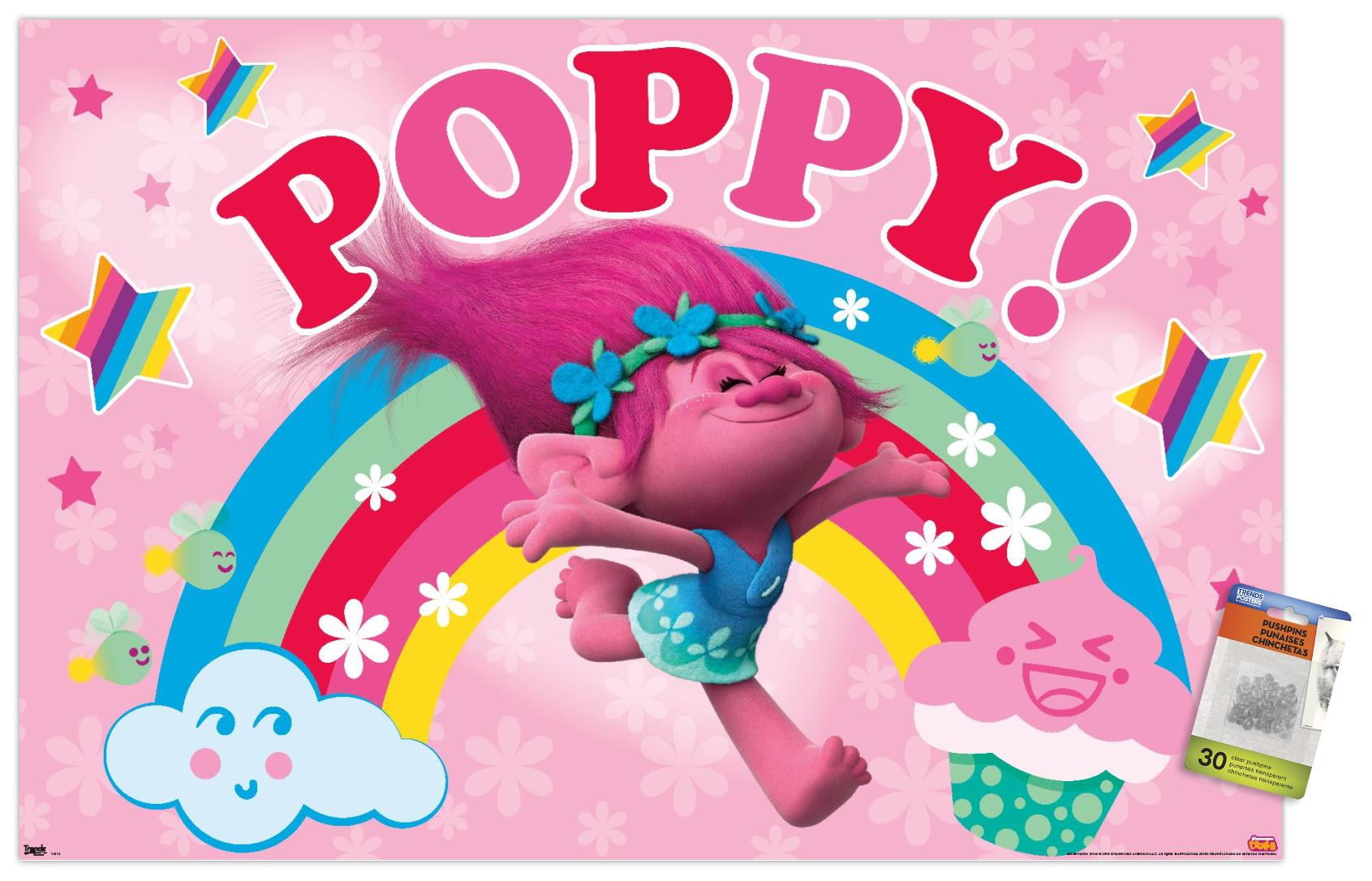 DreamWorks Trolls - Poppy Wall Poster with Push Pins, 22.375" x 34 ...