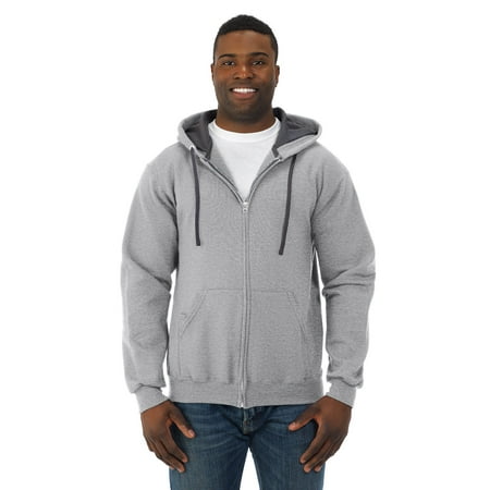Fruit of the Loom Men's Sofspun Fleece Hoodie, Full Zip-Heather Grey, 3X-Large | Walmart Canada
